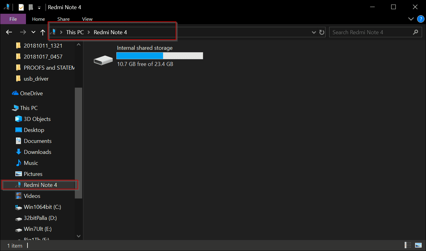 Redmi Note 4 - Send and Receive Files to Windows 10 - USB and Wi-Fi