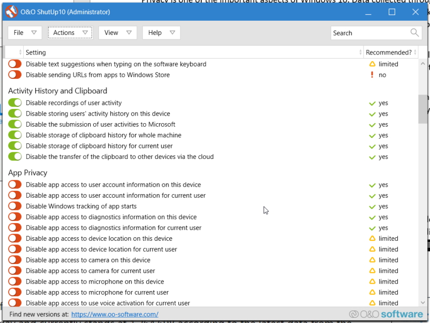 [Review] The best Windows 10 Privacy Tool with Easy Settings – O&O ShutUp10