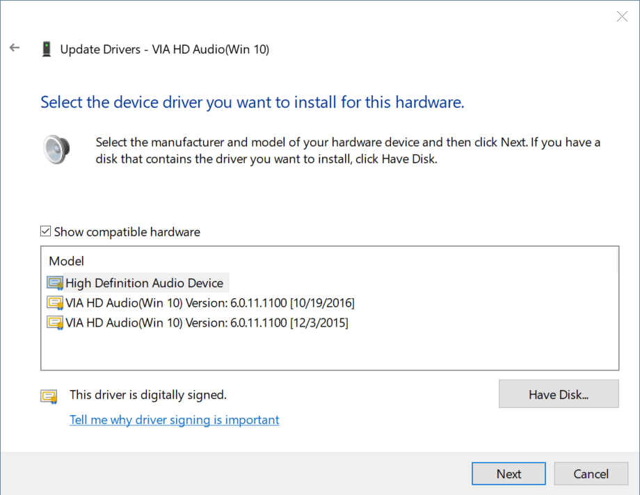 NVIDIA High Definition Audio Driver Update for Windows 10 or 8.1 or 7