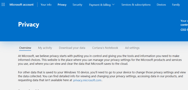 14 Privacy Settings on Microsoft Account - A Complete Review