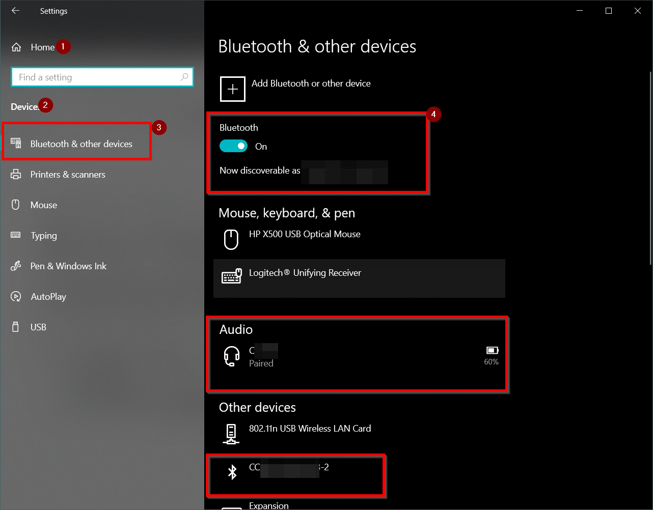 Turn on Bluetooth on Windows 10 - Settings and Switch
