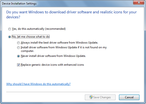 How to Disable Searching Windows Update for Device Drivers in Windows 7 ...