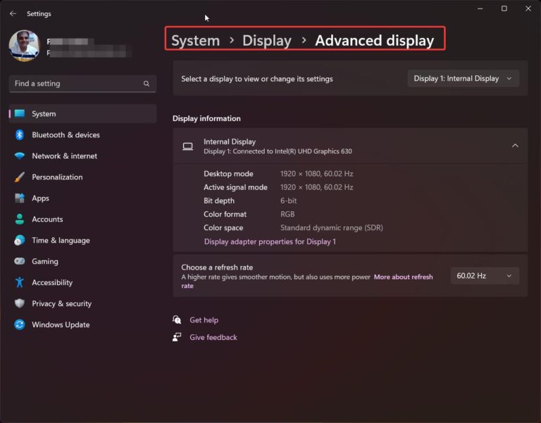 Proxy to Advanced Scaling Settings Windows 11 - Display Scale DPI
