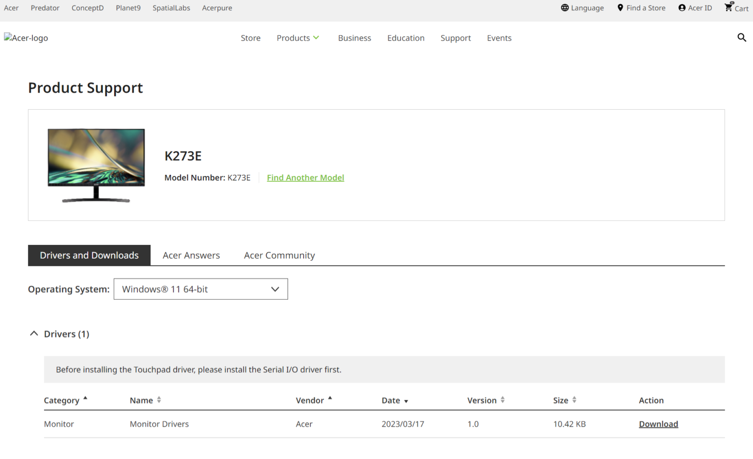 How to Download and Install Acer Monitor Drivers on Windows 11/10