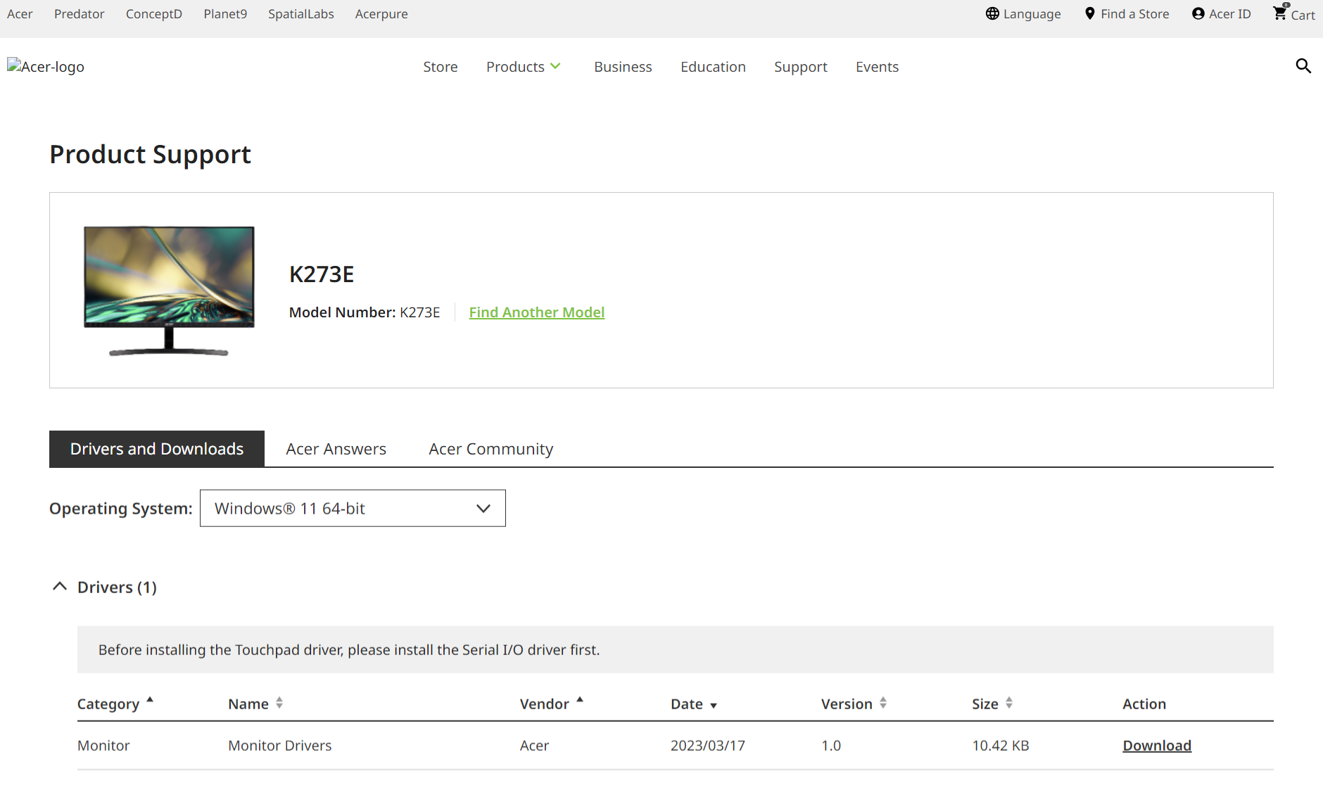How to Download and Install Acer Monitor Drivers on Windows 11/10