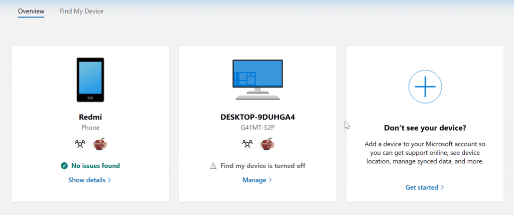 Microsoft Account Settings - Things that can be managed in 2020