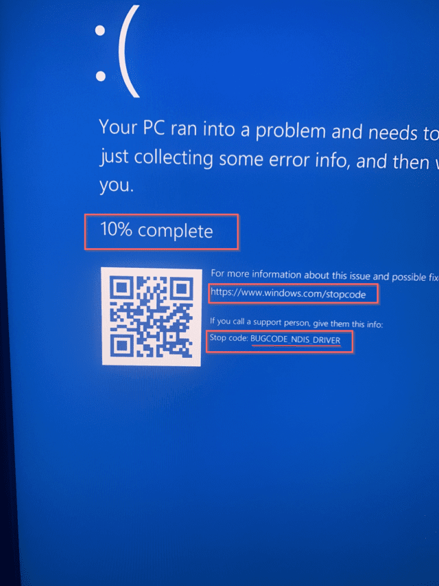 Stop code bugcode ndis driver windows 10 - flashbinger