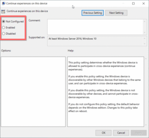 How to Use Shared Experiences Settings in Windows 10
