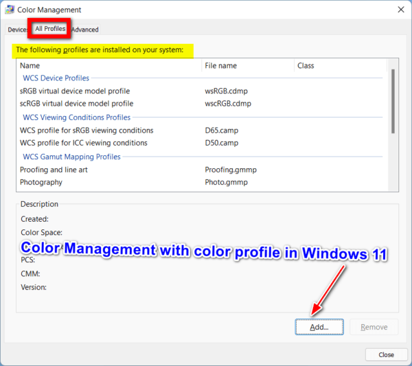 Make Color Management Work Again in Windows 11