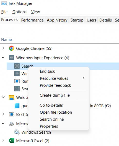 Fix Search Application Task Manager Issues on Windows 11/10