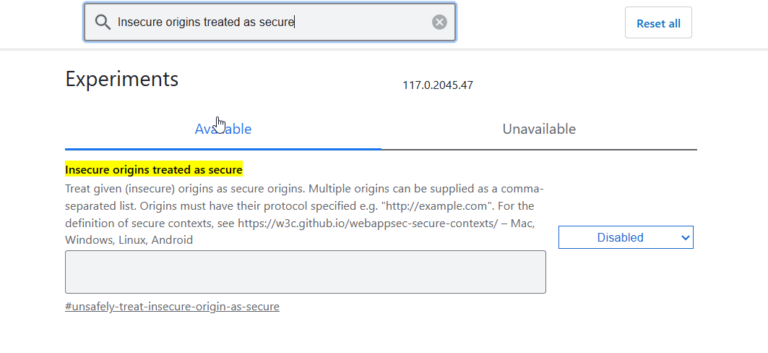 Resolving "Insecure Origins Treated as Secure" Warnings