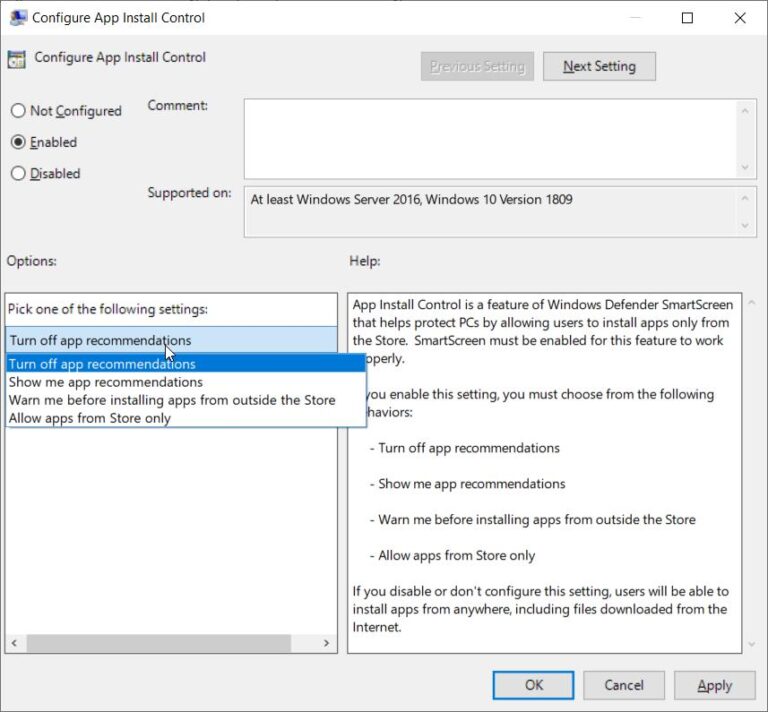 "Choose Where to get Apps Missing" on Windows - 5 Truth